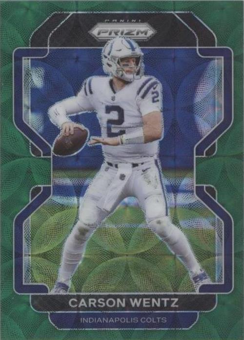 2021 Panini Prizm - Carson Wentz #24 Green Scope Prizm /75 for sale ...
