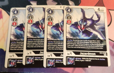 x4 Playset Digimon Draconic Roar Jazardmon Black Uncommon EX3-048 | eBay