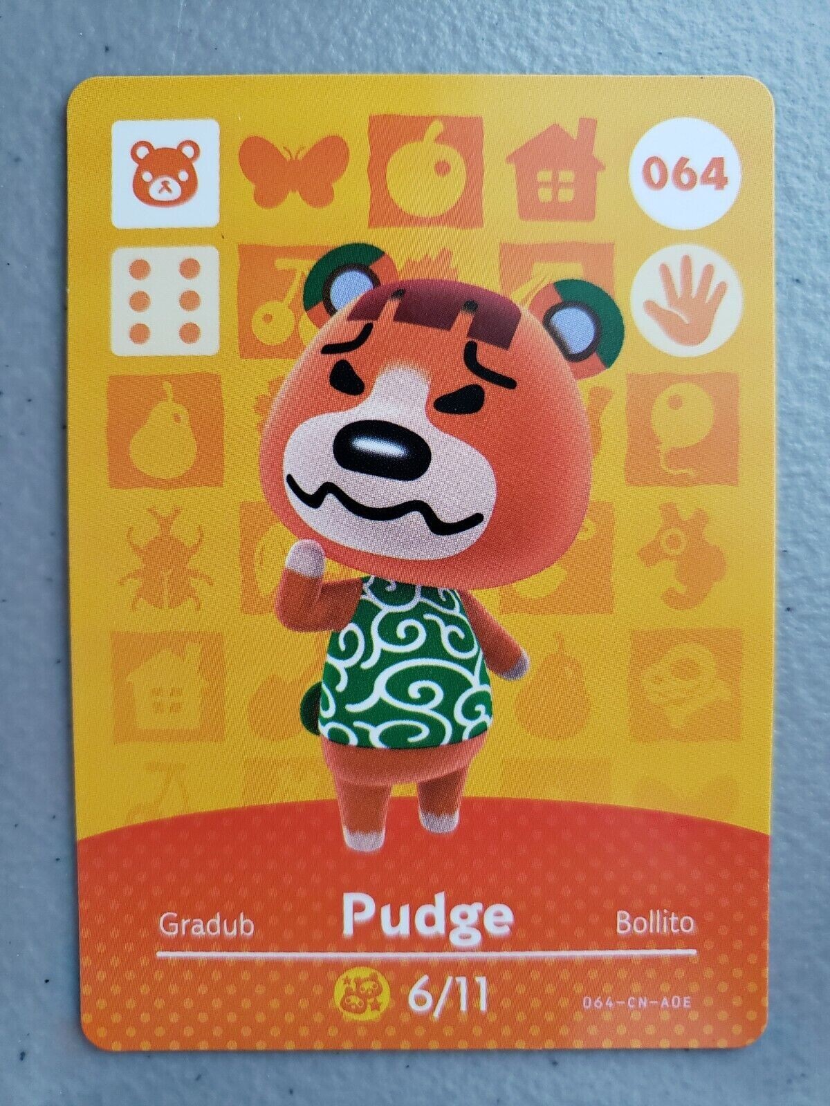 # 064 Pudge Animal Crossing Amiibo Card AUTHENTIC Series 1 Never ...
