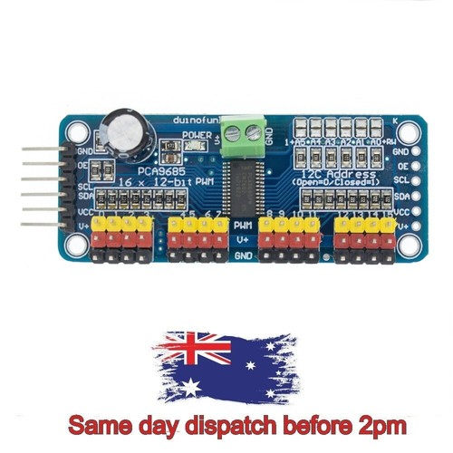 16 Channel PWM Servo Controller Module I2C PCA9685 12-bit for LEDs and ...