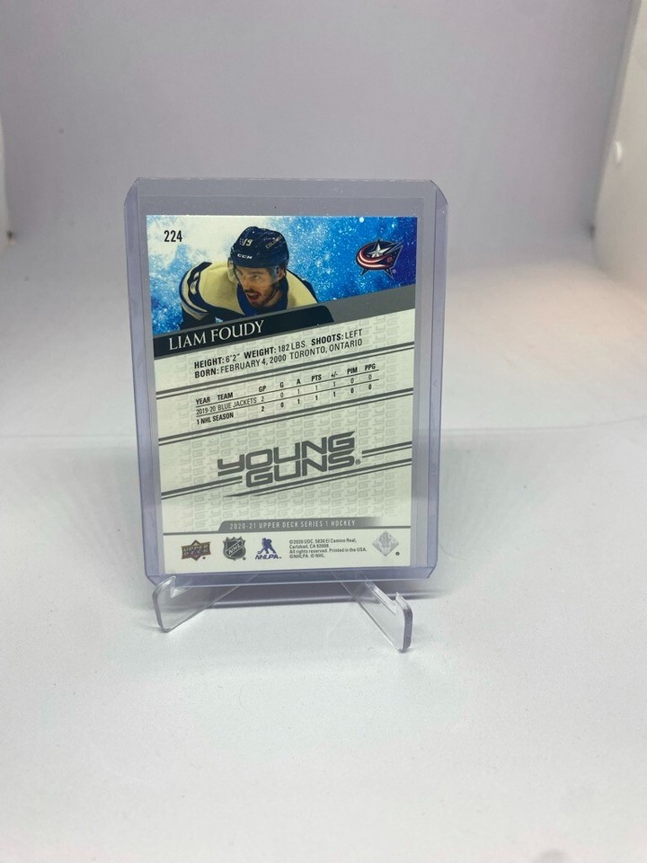 2020-21 Upper Deck UD Young Guns YG Liam Foudy Rookie Card RC #224 Blue ...