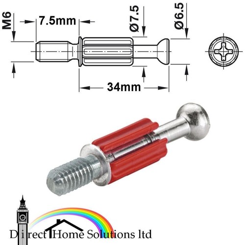 Hafele Minifix S200 Connecting Bolts M6 Thread Cam Locking Screws ...