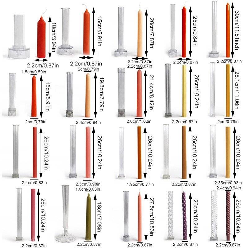 Candle Mold Thin Long Rod Shape Acrylic Candle Making DIY Mould ...