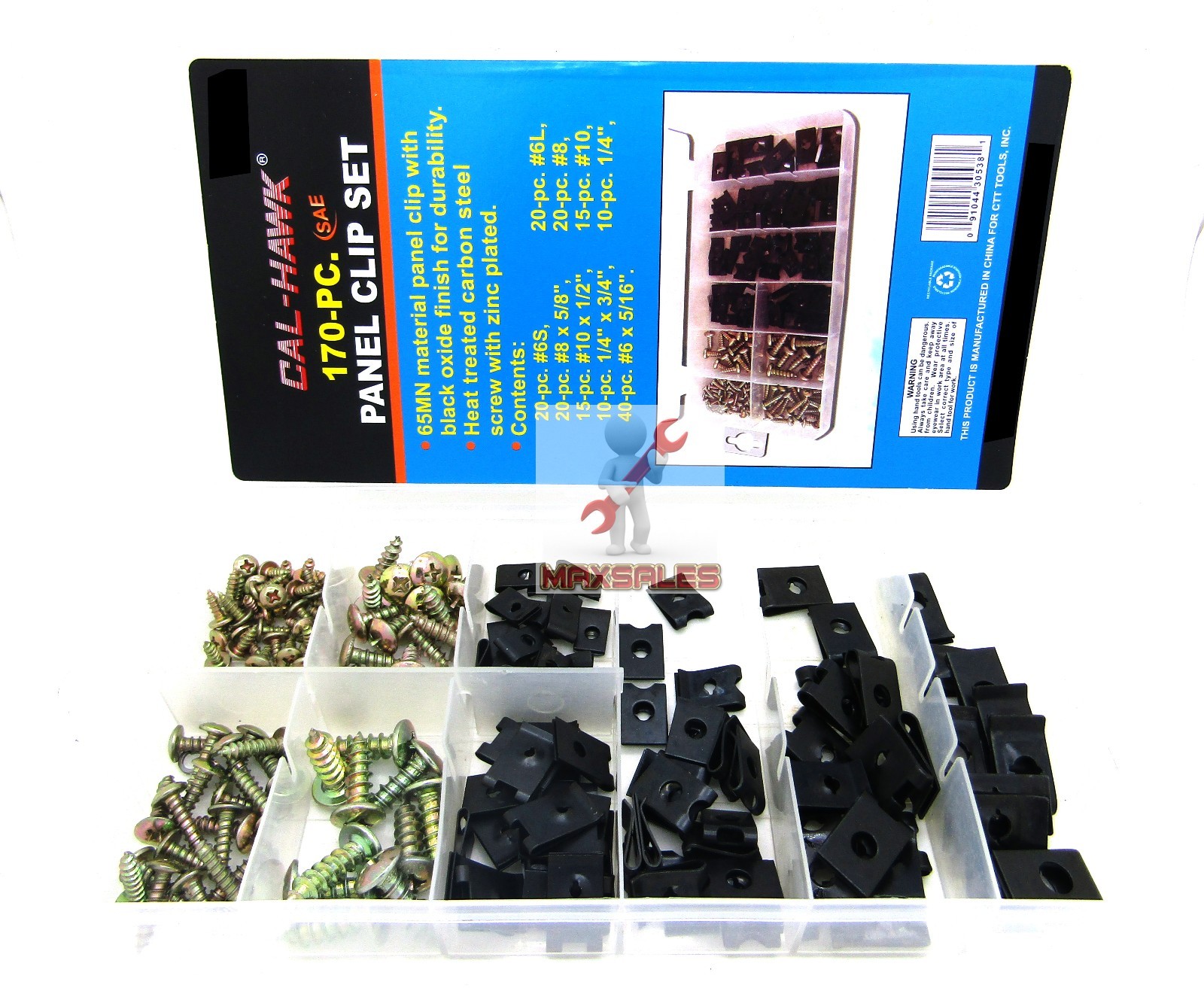170 Pc U-Clip & Screw Assortment Kit Panel Clip Set Dash Door Trim Seat ...