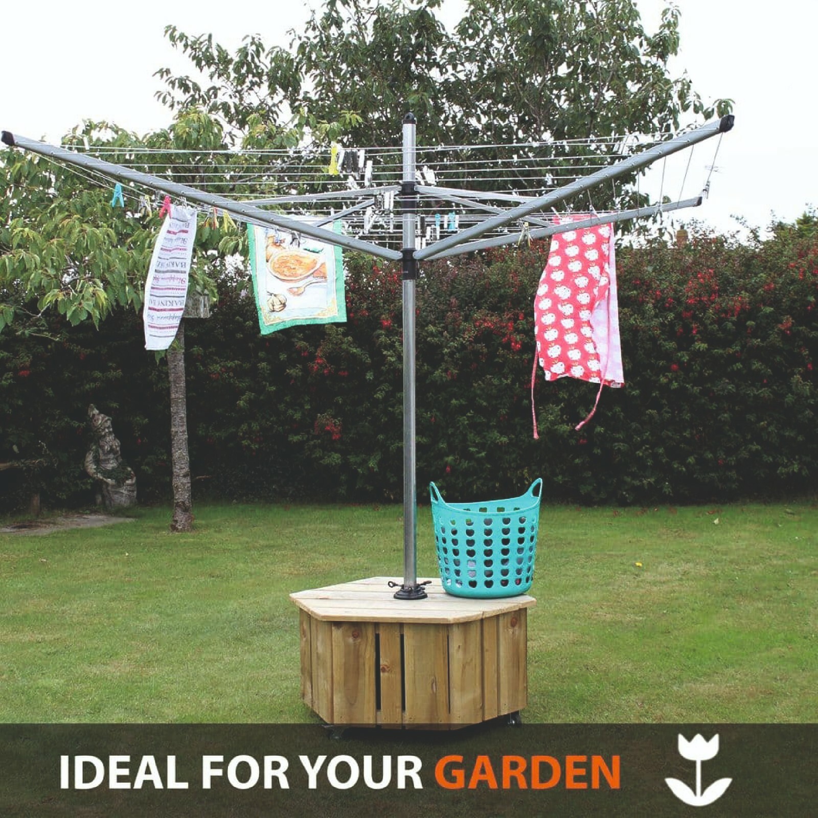 STRONG ROTARY WASHING LINE COVER CLOTHES AIRER DRIER PROTECT PARASOL ...