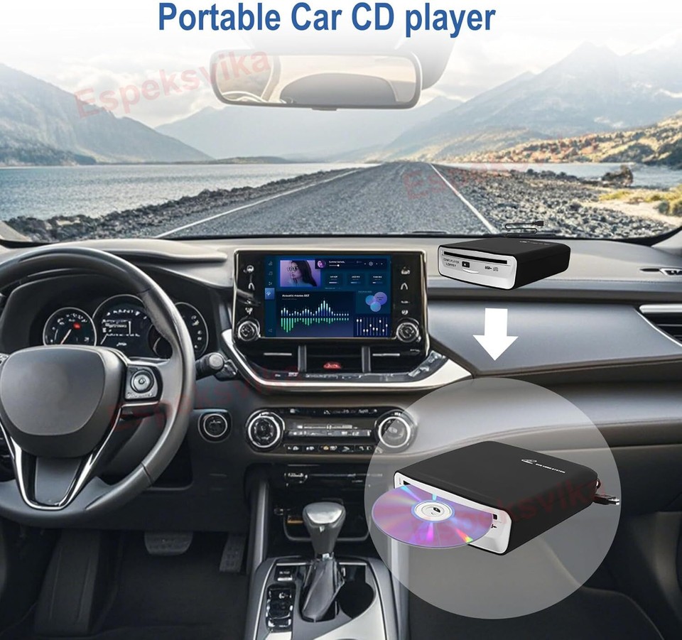 USB External Car Universal CD Player USB Connection Portable CD Players ...
