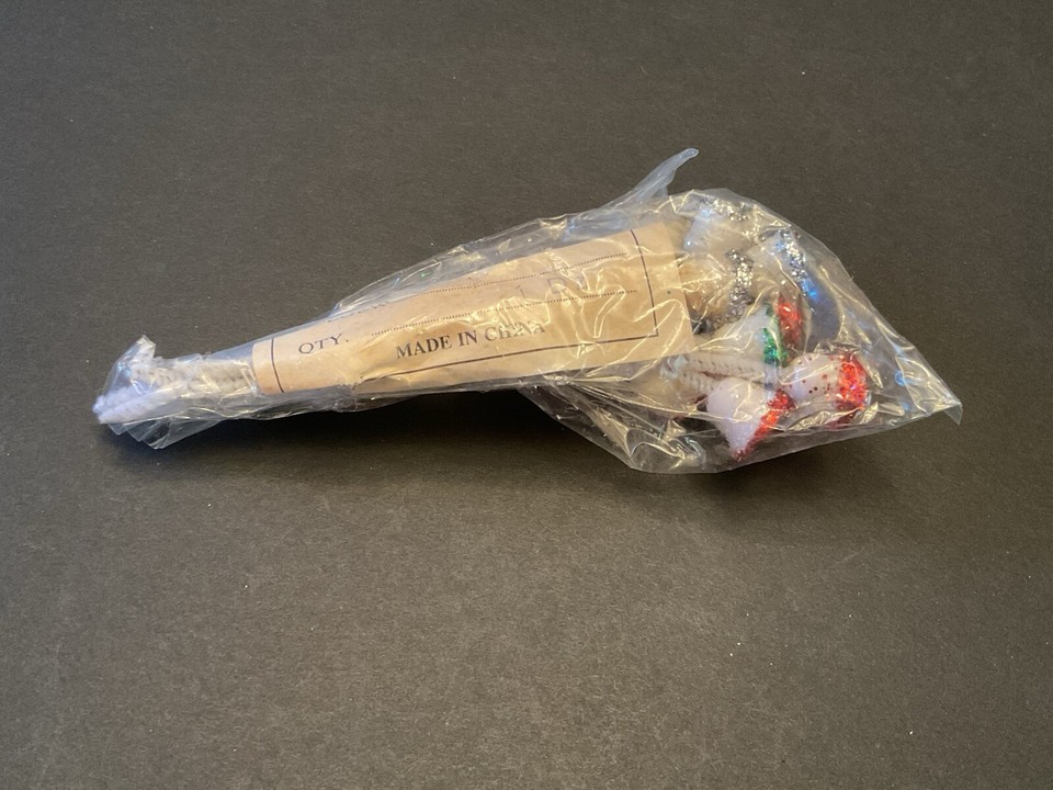 12 Vintage Christmas Bells Pipe Cleaner Decor Tie-Ons Orig Package NOS ...