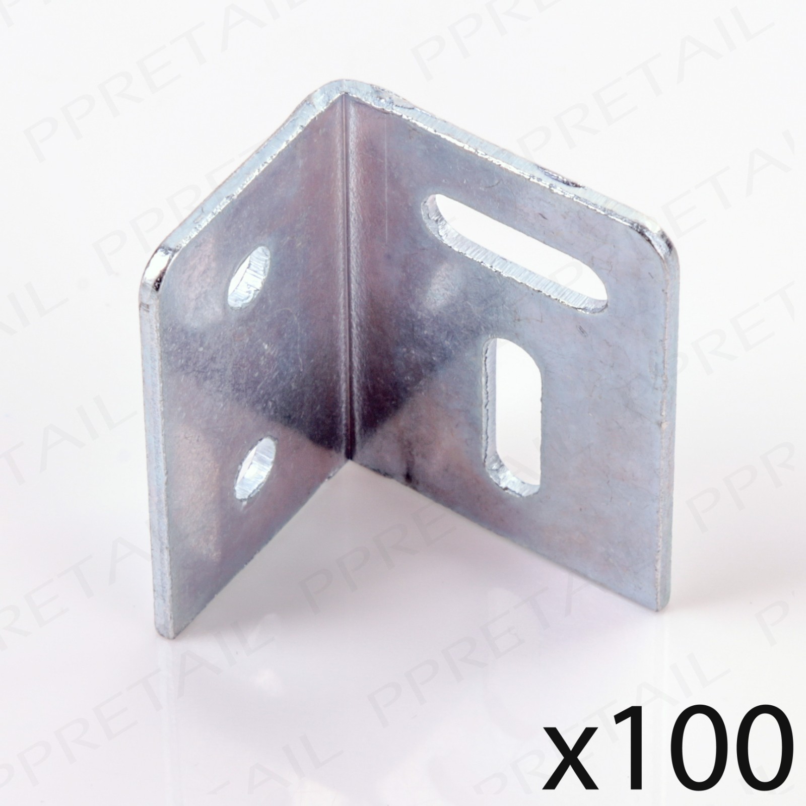 100 x WORKTOP STRETCHER PLATE Zinc Plated Corner Angled Bracket 28 x 25 ...
