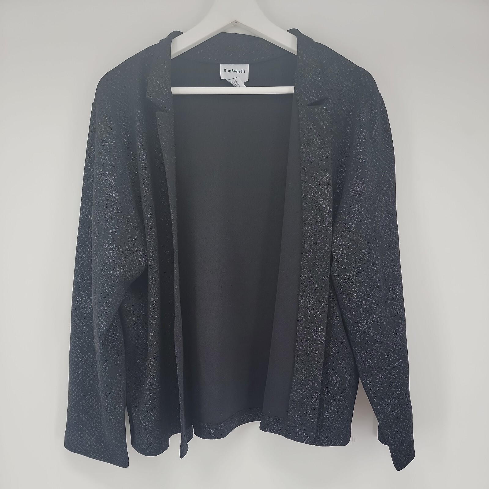 Womens Bon Worth Black Open Light Cardigan Size MP - Gem