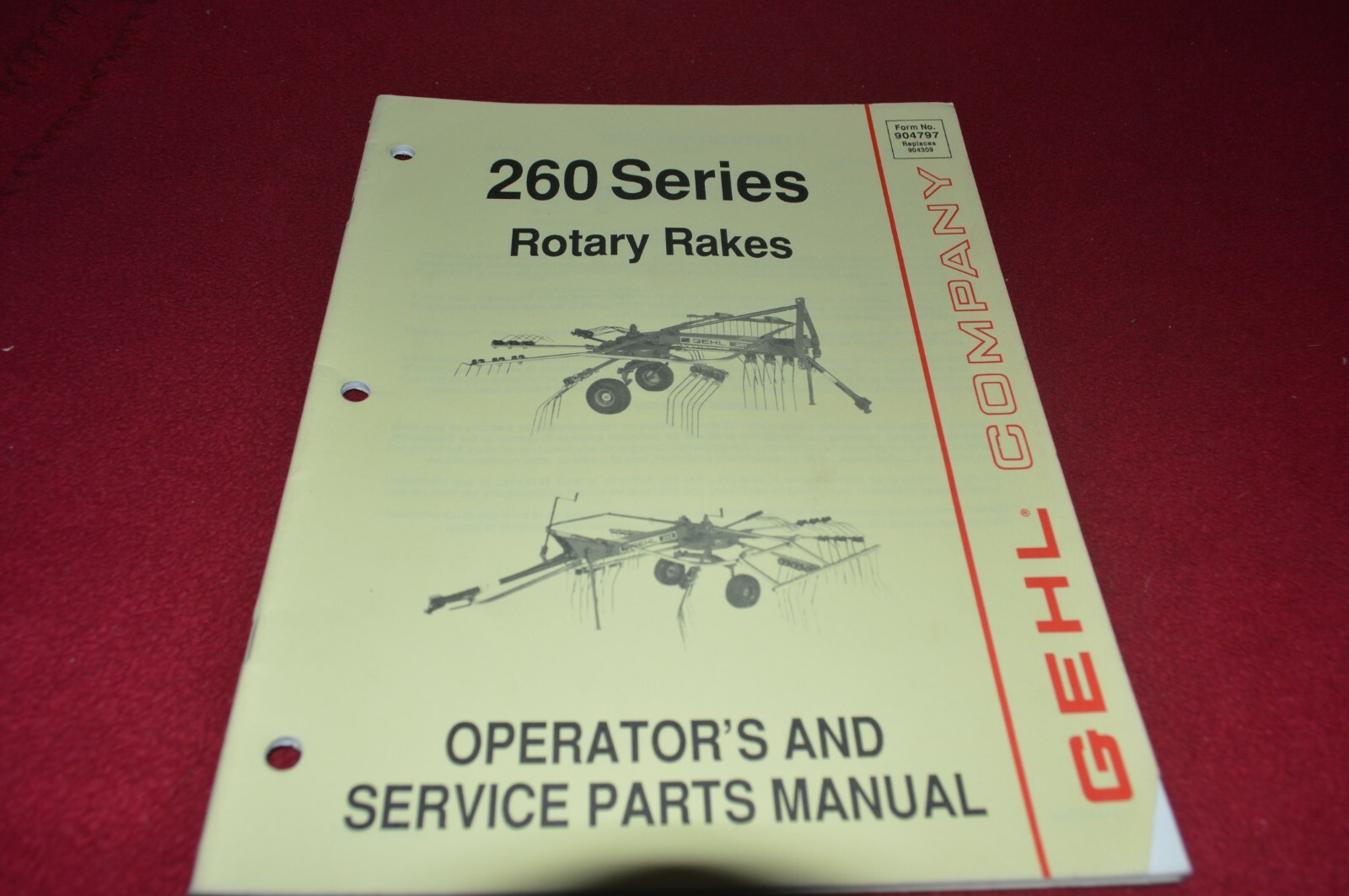 Gehl 260 Finger Wheel Rake Operator's Parts Manual MFPA | eBay