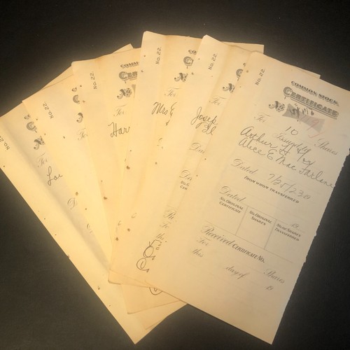 Vintage Paper for Crafting: Genuine 1920s Era Stock Stubs w/Rev Stamps ...