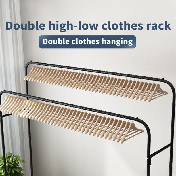 Heavy Duty Commercial Garment Rack 2 Bar Clothing Shelf Clothes Rack ...