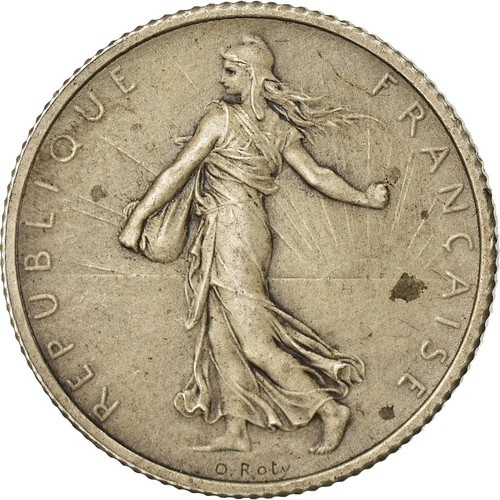 [#488797] Coin, France, Semeuse, Franc, 1898, Paris, Flan mat, AU, Sil ...