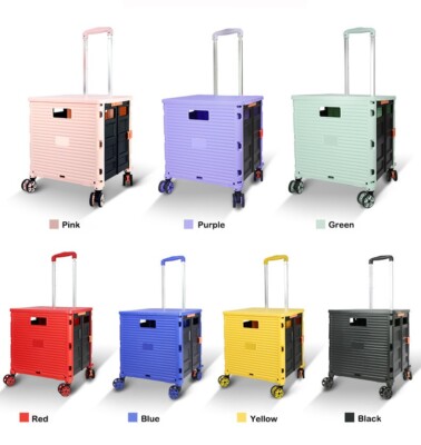 Shopping Cart Extra Large Rotate Wheeled Trolley Heavy Duty Storage Box ...