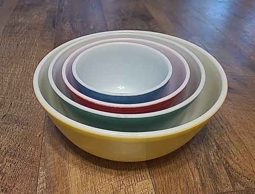 PYREX Primary Colors SET of 4 Nesting/Mixing Bowls 401, 402, 403, 404 ...
