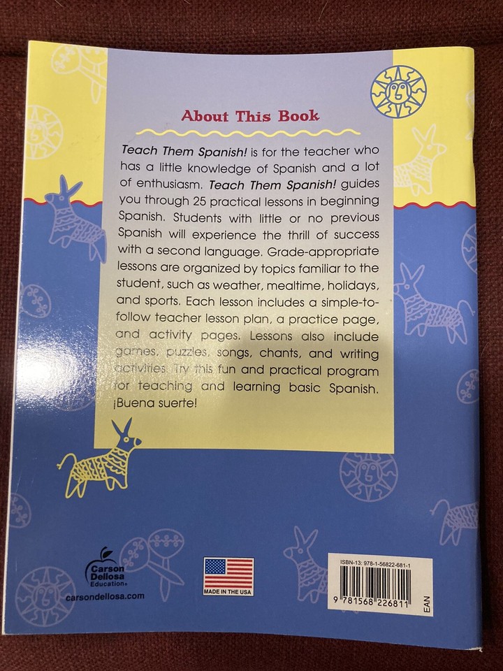 Teach Them Spanish, Grade 4, Carson Dellosa Education Publishing (1998 ...