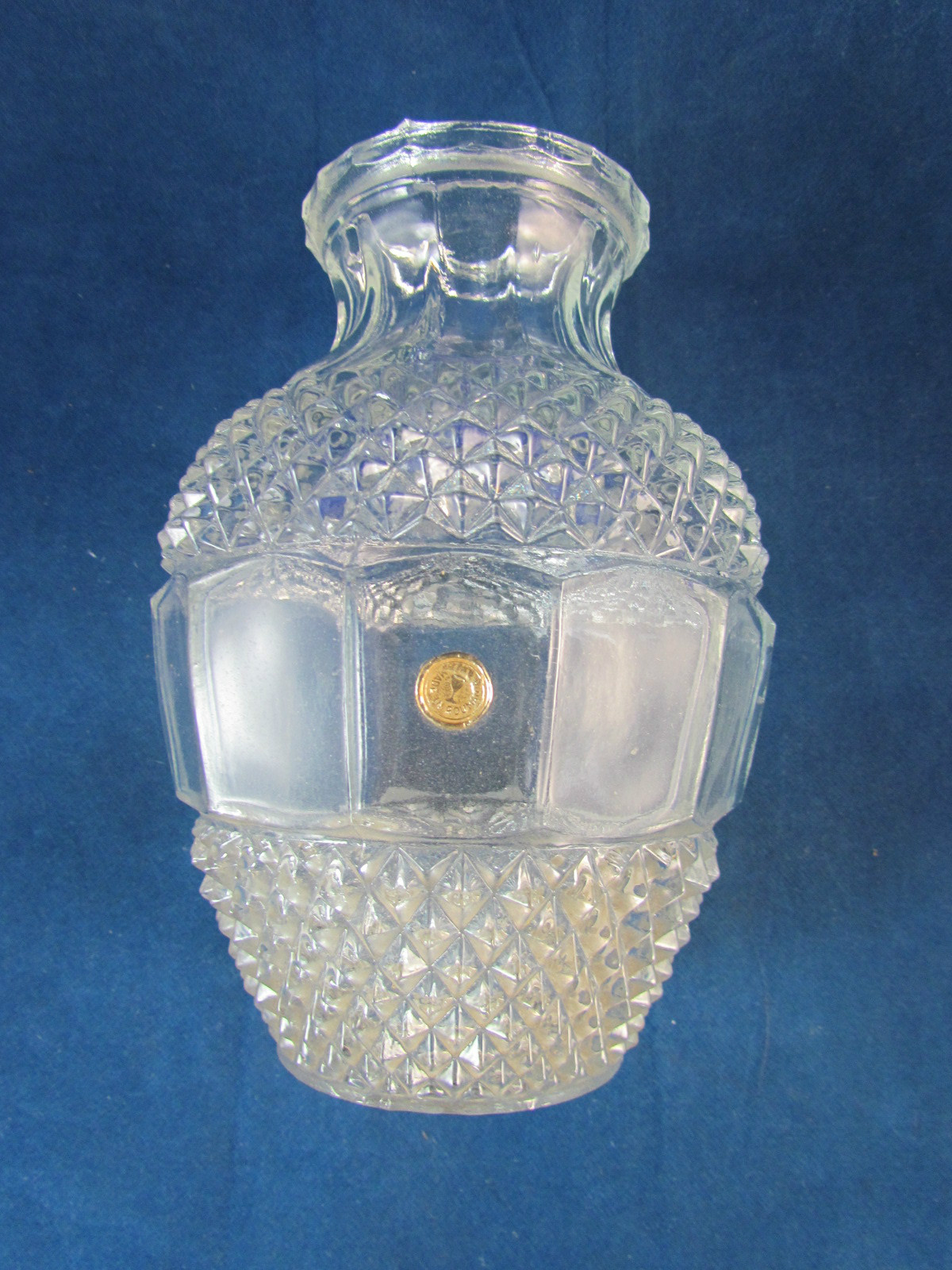 Vintage European Design Crystal Pattern Glass 7"Steam Chandelier & Lamp ...