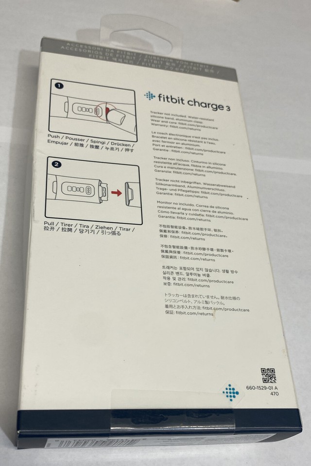 NEW FitBit Charge 3 Classic Accessory Band Black Size Small Sealed | eBay