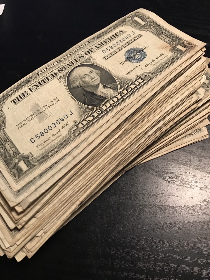 LOT of 5 1935-1957 $1 SILVER CERTIFICATES RARE BLUE SEAL ONE DOLLAR ...