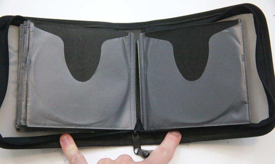 Laserline 20 CD Compact Disc Carrying Case Storage Travel Black Leather ...