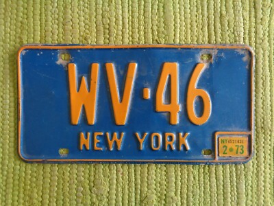 1966 67 68 69 70 71 72 w/73 Reg New York License Plate NY Tag WV-46 | eBay