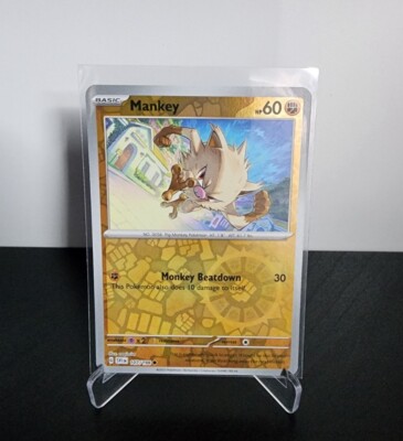 Pokemon TCG Mankey Scarlet & Violet Base Set 107/198 Reverse Holo ...
