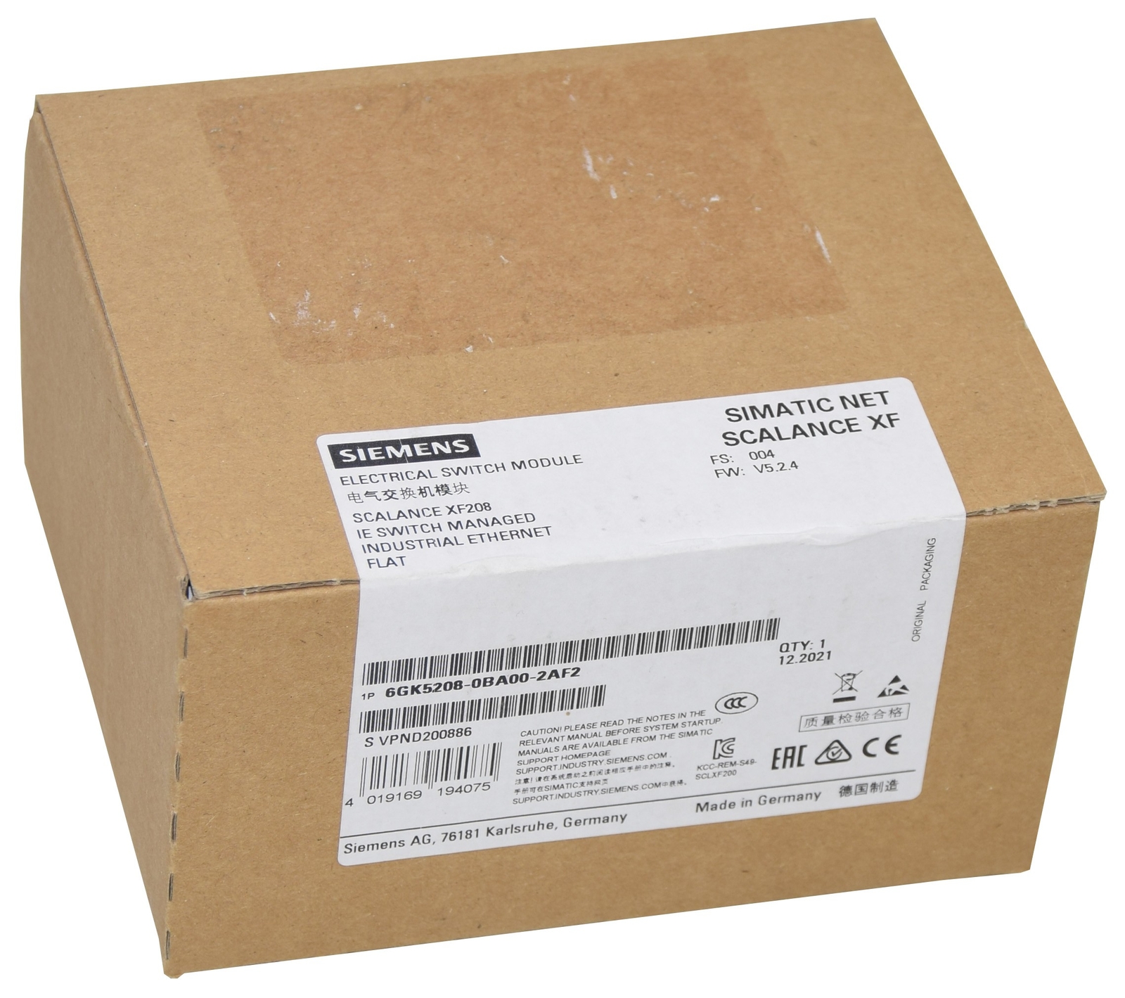 Siemens SCALANCE XF208 managed IE Switch (6GK5208-0BA00-2AF2) for sale ...