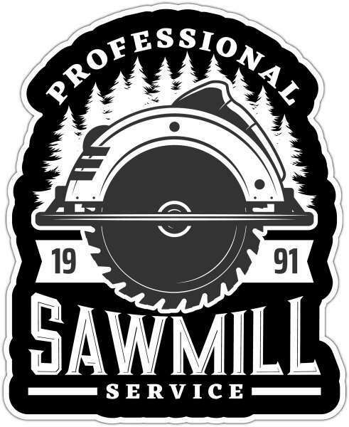 Sawmill Circular Saw Lumberjack Woodwork Car Bumper Window Sticker ...
