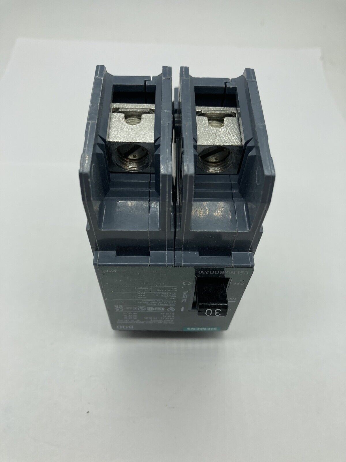 Siemens BQD230 2 Pole 30Amp 480Y 277VAC 250 VDC Type BQD Bolt On ...