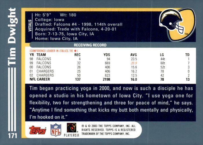2003 Topps #171 Tim Dwight | eBay