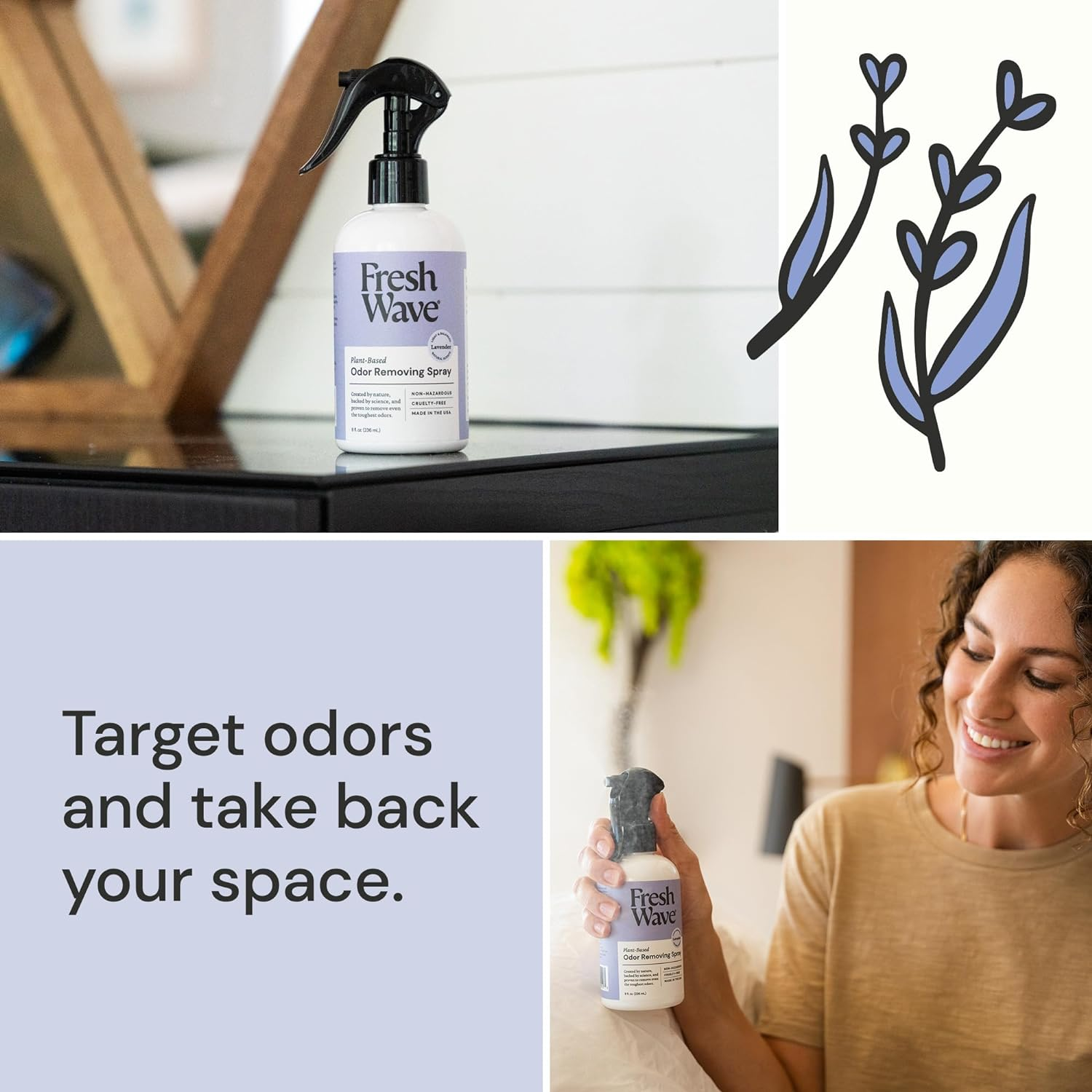 Fresh Wave Lavender Odor Eliminator Spray & Air Freshener, 8 Oz. Pack ...