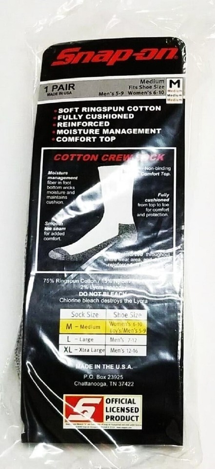 12 PAIRS Men's WHITE Snap-On Crew Socks MEDIUM ~ FREE SHIPPING ~ MADE ...