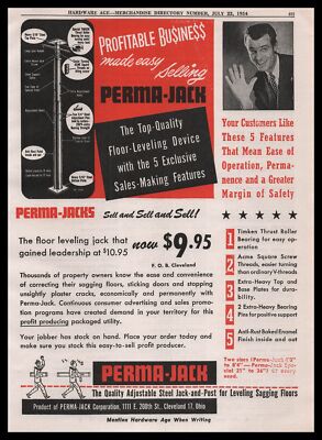 1954 Perma-Jack Corporation Cleveland Post Floor Leveling Jacks Vintage ...