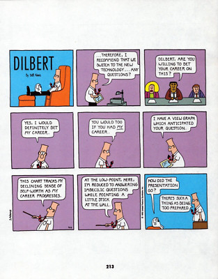 1990's Vintage Dilbert COMIC STRIP Pin-Up WALL ART - DILBERT BETS HIS ...
