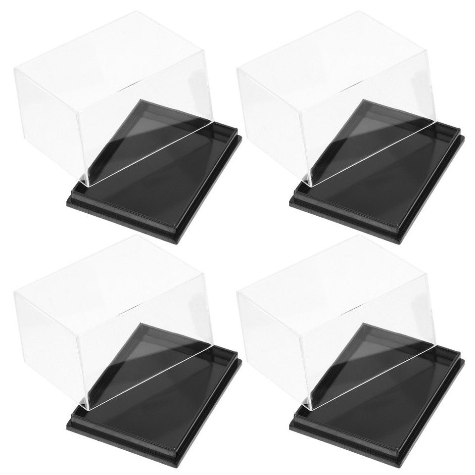 4 Pcs Clear Specimen Protection Boxes Plastic Mineral Display Storage ...