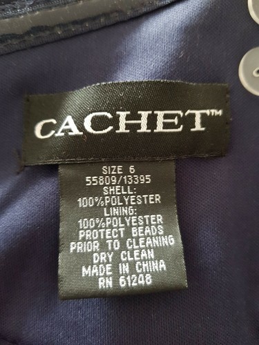 Cachet Navy Blue Strapless Evening Dress size UK 10 (US 6) Prom Ball ...