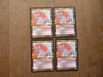 MTG 4 x Zebra Unicorn uncommon card Mirage Magic The Gathering playset ...