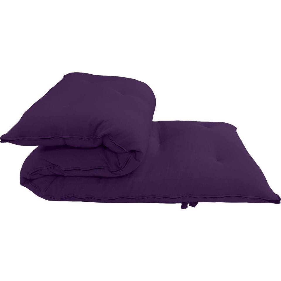 Twin Floor Rolling Futon Mattress, Cotton Shikifuton Mat 3x39x80 Purple ...