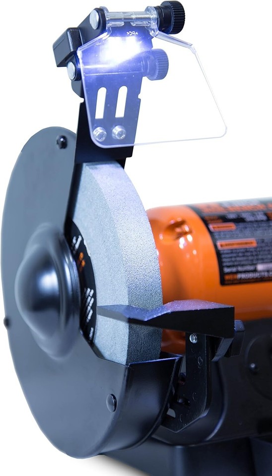 WEN 4.8-Amp 8 in Single Speed Bench Grinder with LED Work Lights ...
