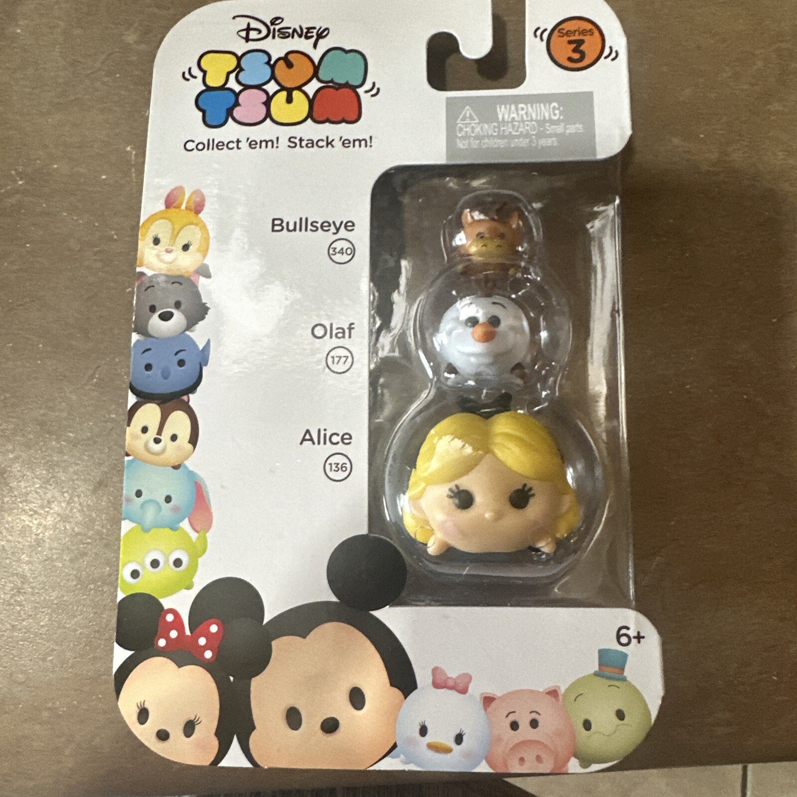 Disney Tsum Tsum Series 3 Stack’em Bullseye (340), Olaf (177), Alice ...