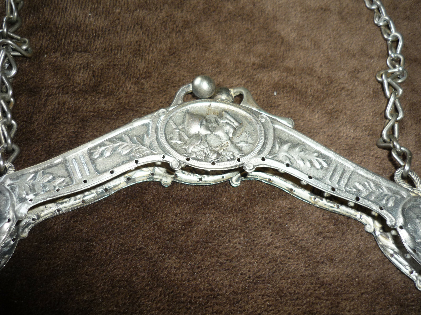 ELABORATE VINTAGE SILVER PURSE HANDLE , REPOUSSE DECORATIONS | eBay