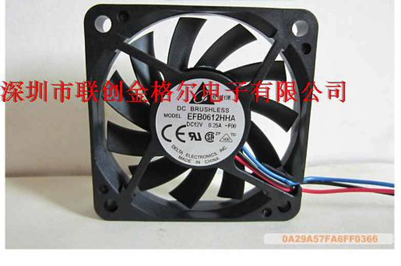 1pc new fan freeship EFB0612HHA 0.18A EFB0612HA 12V 0.25A DELTA 60*60 ...