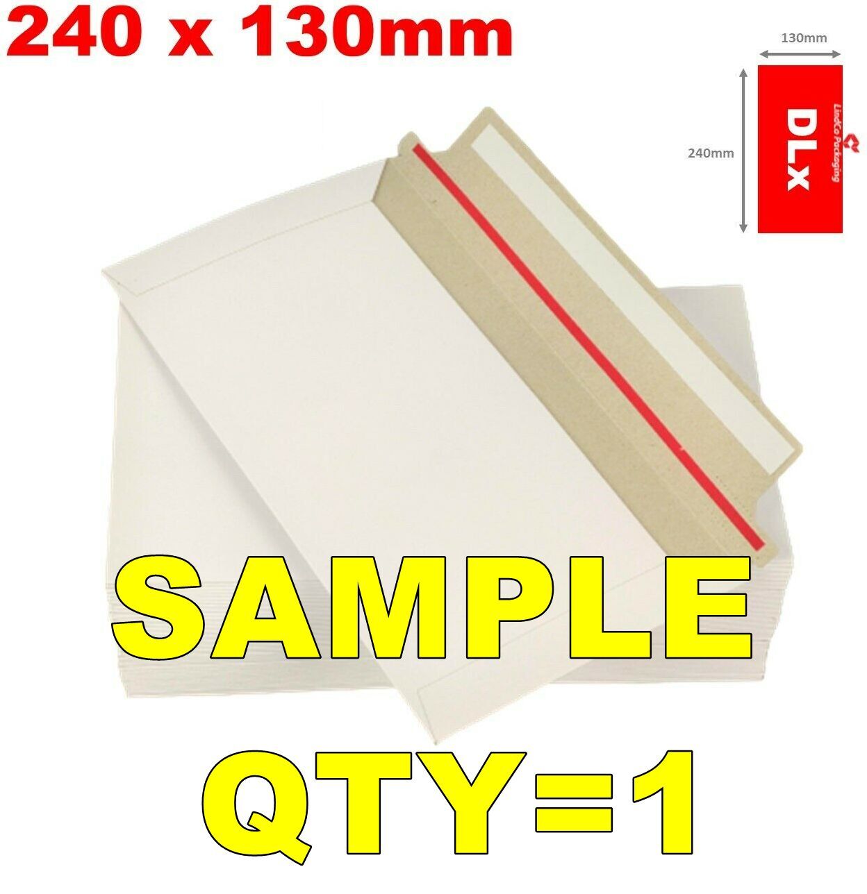 Cardboard Envelope Mailer 130mm x 240mm DLX Tough Rigid Card 50x 100x ...