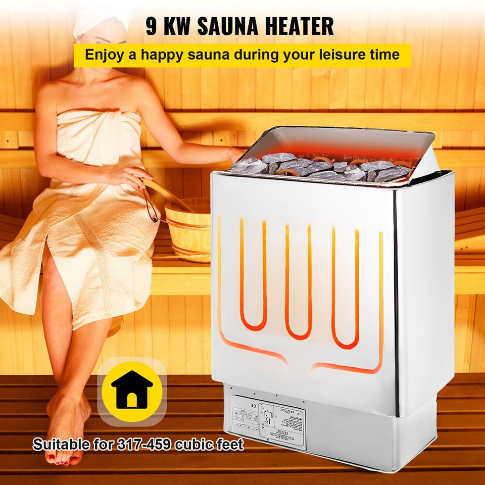 9KW Pro Sauna Heater, Dry Sauna Stove Kit, Rocks Not included with ...