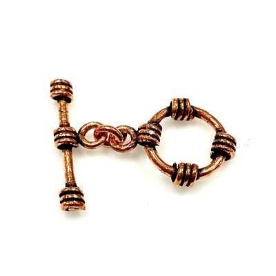 5 Pcs Copper Clasp, Genuine Handmade Antique Looking Copper Toggle ...