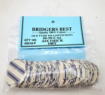 Bridgers Best Pillow Ticking Patches 100% Cotton .50-.59 Cal .018 ...
