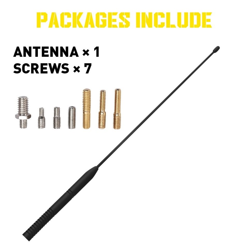 Universal Replacement Motorcycle Antenna Aerial Mast Black w/ Screw Kit ...