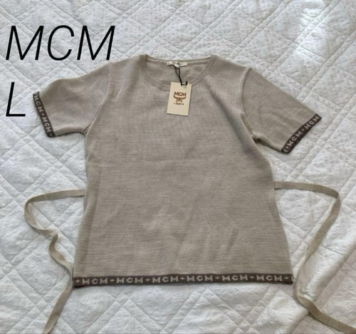 MCM Knit Sweater Short Sleeve Beige L Size | eBay