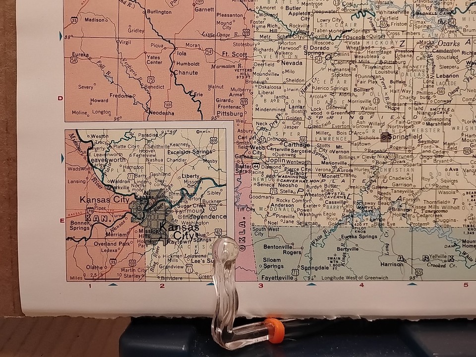 Old Vintage MISSOURI Atlas Map 1961 MSM Life Pictorial Atlas of the ...