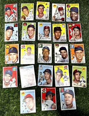 1954 Topps Baseball Card Lot - 23 Different - Easter, Groat, Haddix ...